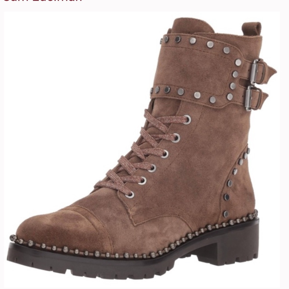 Sam Edelman Jennifer Studded Combat Moto Boots - Gem